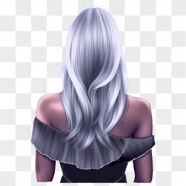 Download Back View of a Woman with Long White Hair PNGs Online ...