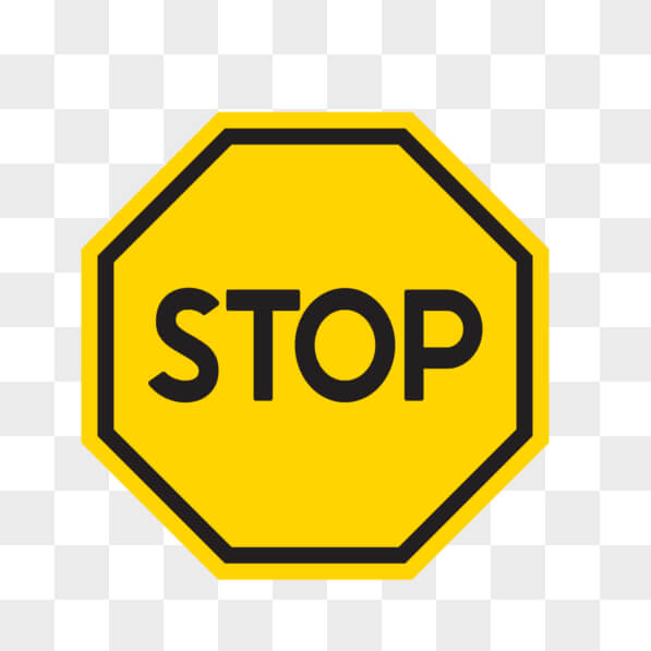 Download Yellow Stop Sign with Arrow PNGs Online - Creative Fabrica