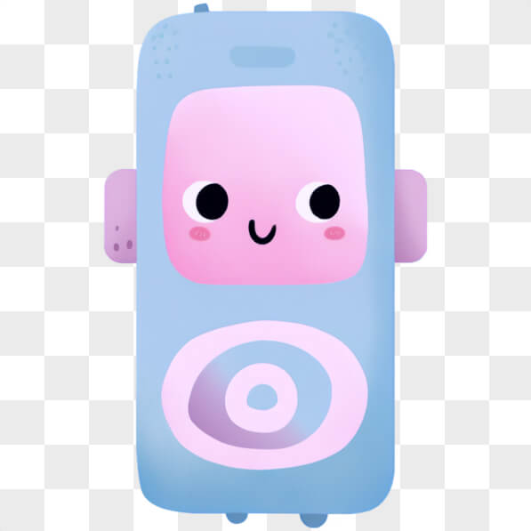 Download Blue, Pink, and White iPod Device with Cartoon Face PNGs ...