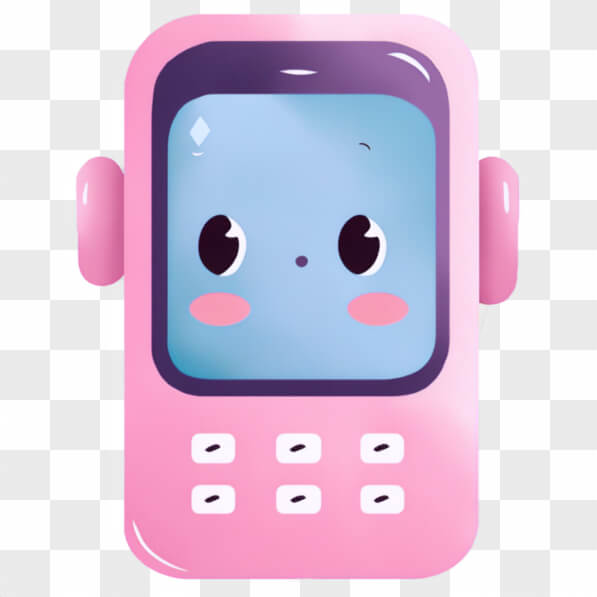 Download Cartoon Phone with Adorable Face and Eyes PNGs Online ...