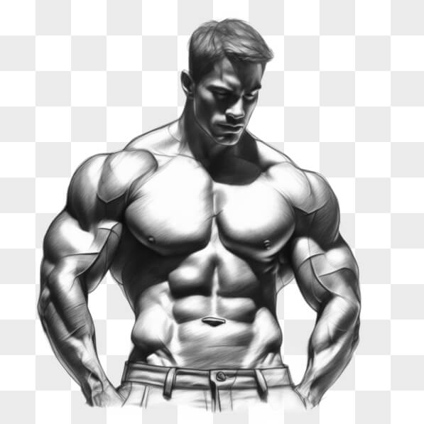 Download Male Bodybuilder Drawing Sketches Online - Creative Fabrica