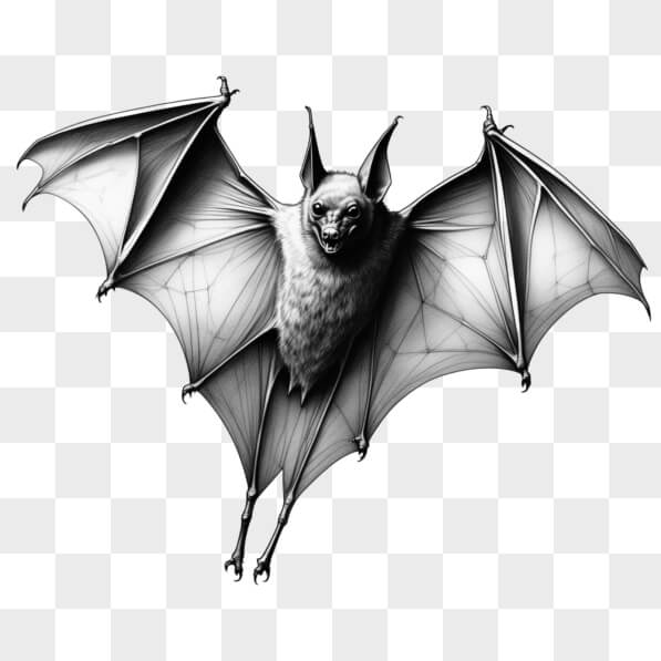 Download Detailed Drawing of a Bat in Flight Sketches Online - Creative ...