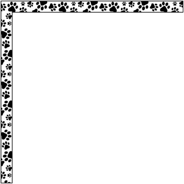 Download Black and White Paw Print Border Borders & Corners Online ...