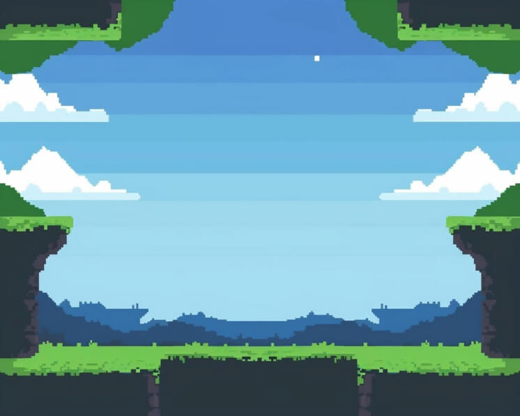 Download Pixelated Landscape with Mountains, Hills, and Trees ...