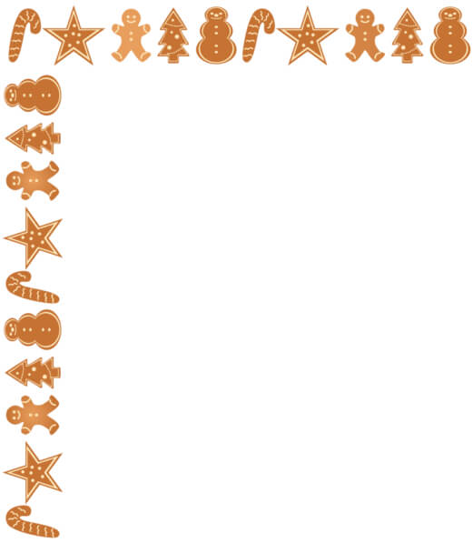 Download Festive Holiday Border with Gingerbread Cookies and Snowflakes ...