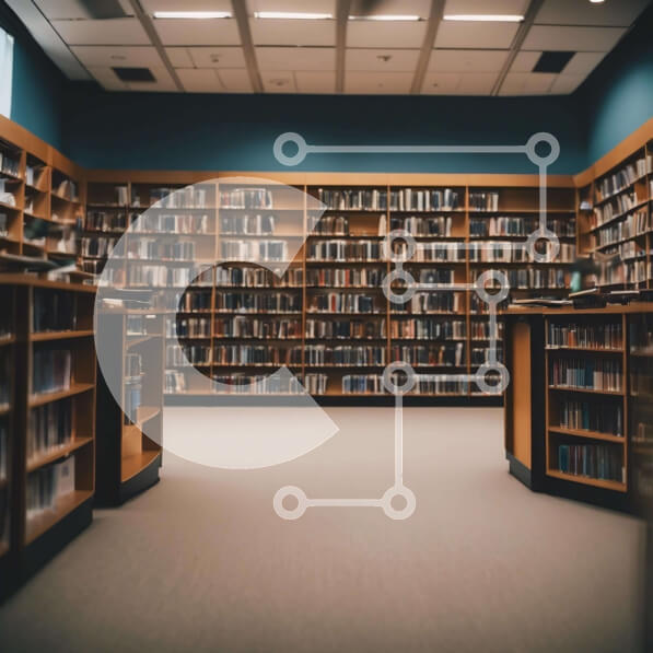 Empty Library with Books and Chairs stock photo | Creative Fabrica
