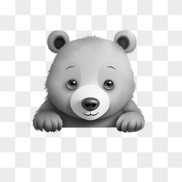 Download Smiling Gray Bear Peeking Out Sketches Online - Creative Fabrica
