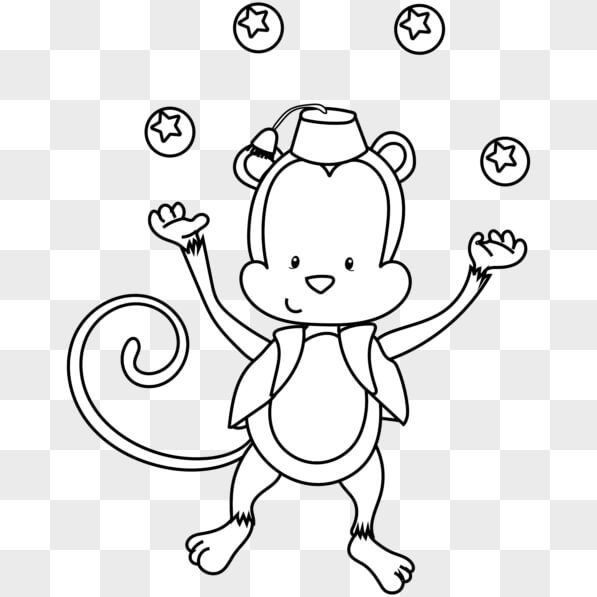Download Monkey Juggling with Balls Coloring Page PNGs Online ...