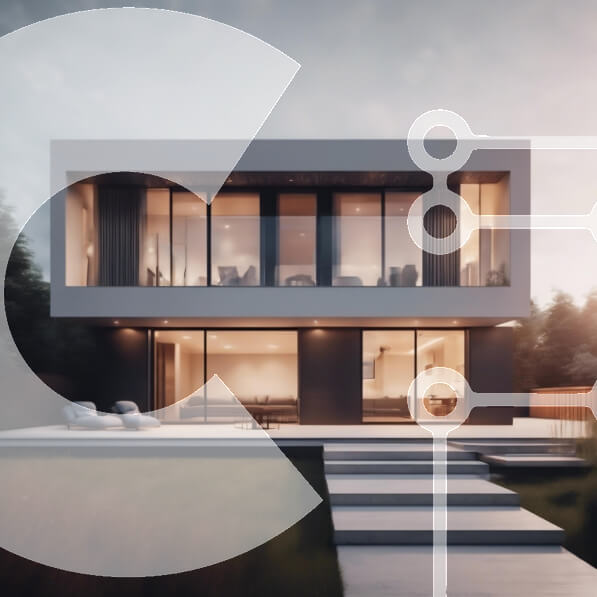 Modern Contemporary House with Large Windows and Open Floor Plan stock ...