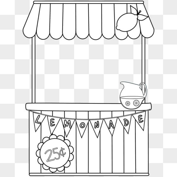 Download Lemonade Stand Coloring Page PNGs Online - Creative Fabrica