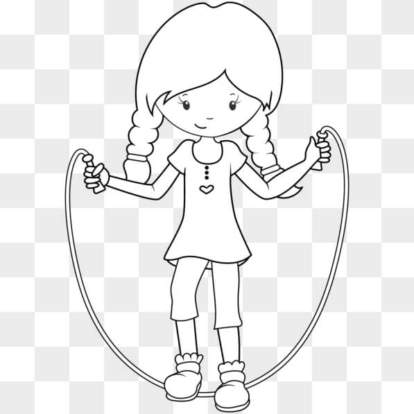 Download Jump Rope Coloring Pages: Girl Practicing Gymnastics with ...
