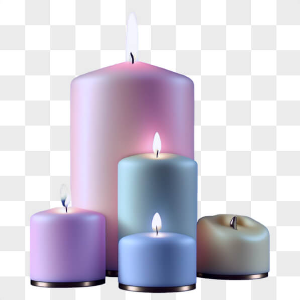 Download Group of Lit Candles in Various Shades PNGs Online - Creative ...