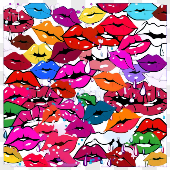 Download Colorful Lips Collage PNGs Online - Creative Fabrica