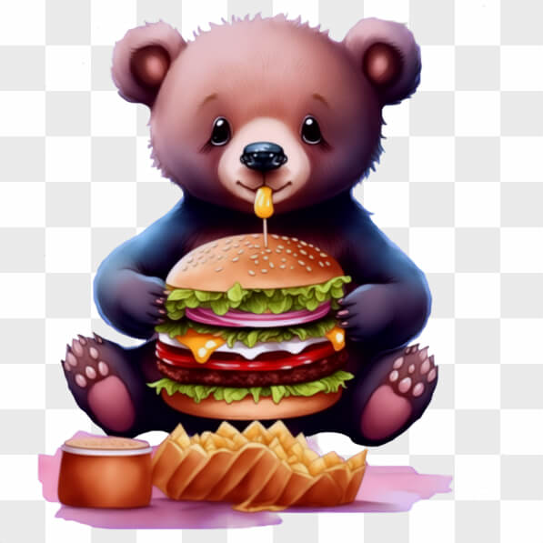 Descarga Oso Pardo Disfrutando de una Comida con Papas Fritas y ...