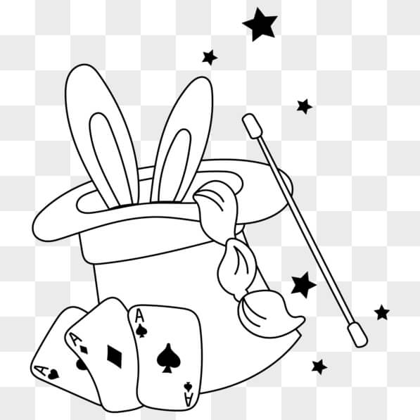 Download Magician's Hat Coloring Page PNGs Online - Creative Fabrica