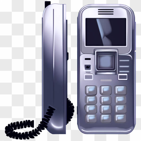 Download Silver Cell Phone with Buttons and Antenna PNGs Online ...