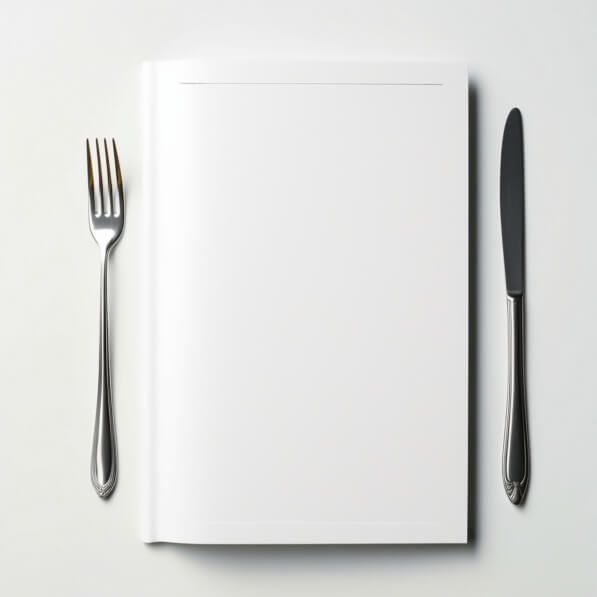 Download Blank Menu Book, Fork, Knife, and Silverware Mockups Online ...