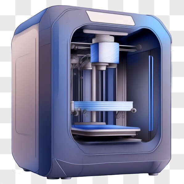 Download Blue 3D Printer for Manufacturing or Prototyping PNGs Online ...