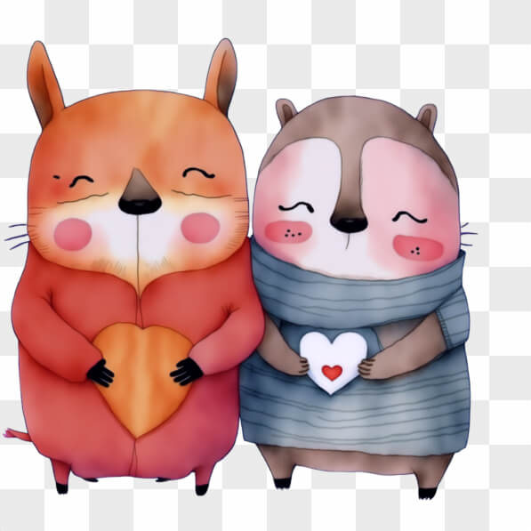Download Cartoon Animals Holding Hands and Hugging PNGs Online ...