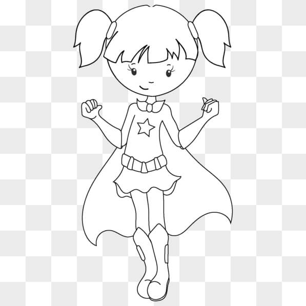 Download Girl in Superhero Costume Coloring Page PNGs Online - Creative ...
