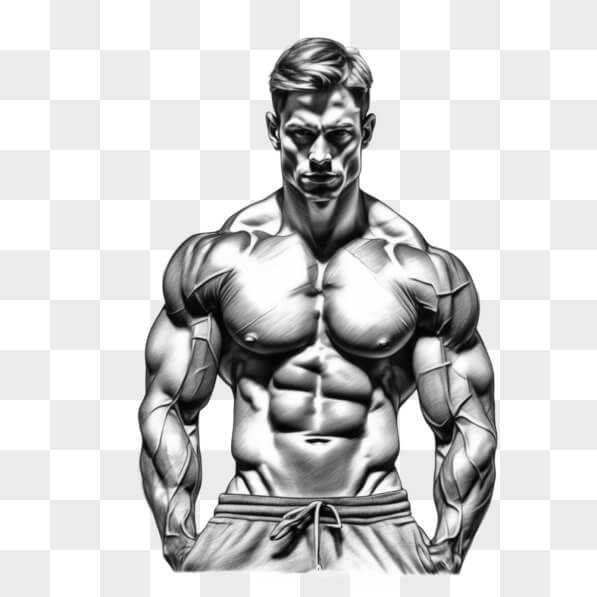 Download Muscular Male Bodybuilder Drawing Sketches Online - Creative ...