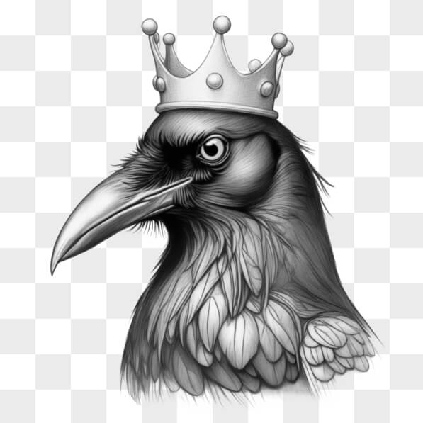 Download Majestic Raven with Elaborate Crown Sketches Online - Creative ...