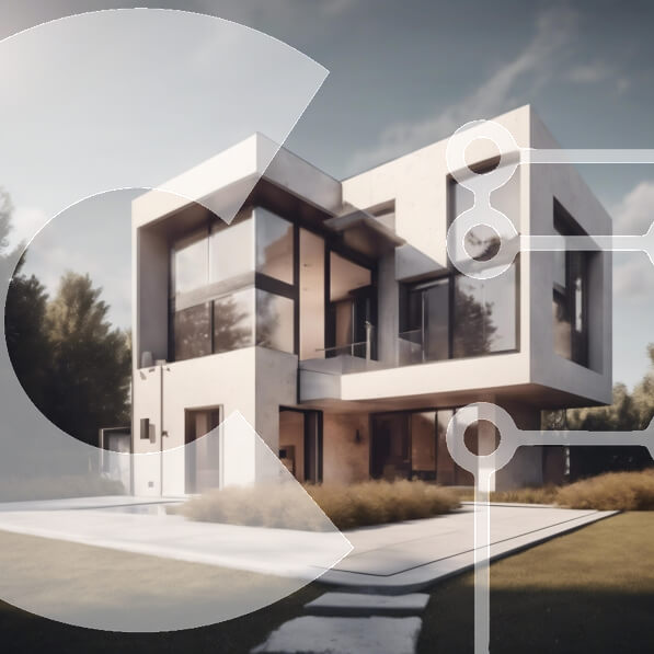 Modern Contemporary House with Large Windows and Open Floor Plan stock ...