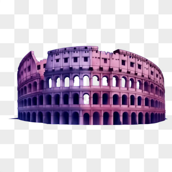 Download Coliseum in Rome, Italy with Pink and Purple Color Scheme PNGs ...