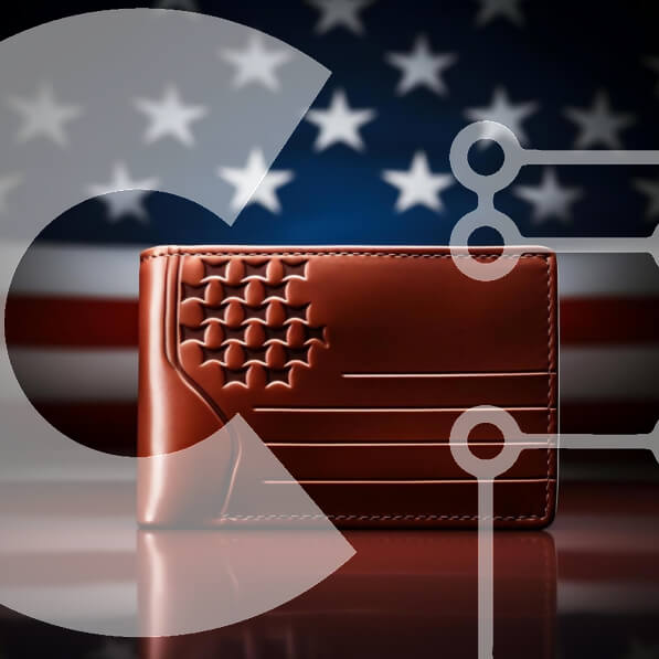 Brown Leather Wallet with American Flag Pattern stock photo | Creative ...