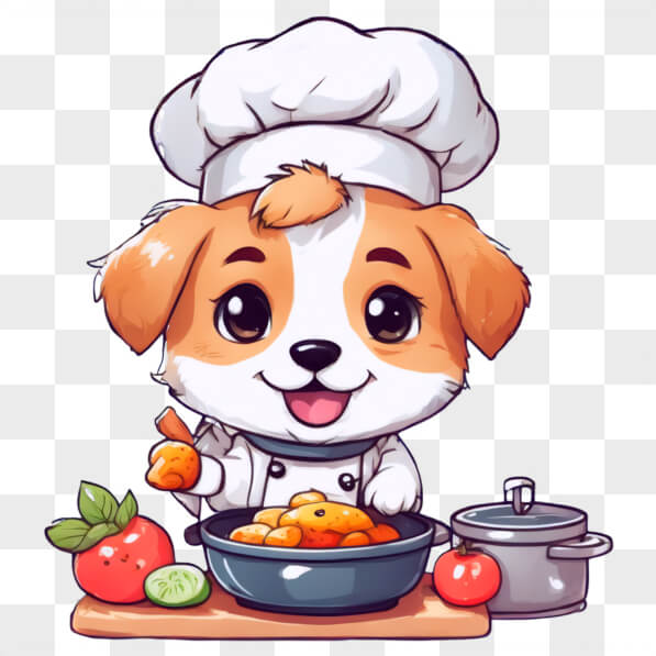 Download Kawaii Cartoon Dog Chef Cooking Scene Kawaii Online - Creative ...