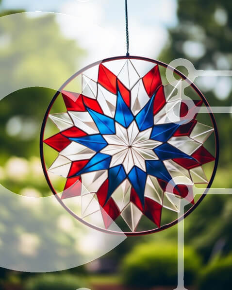 Star-Shaped Stained Glass Window Surrounded by Nature stock photo ...