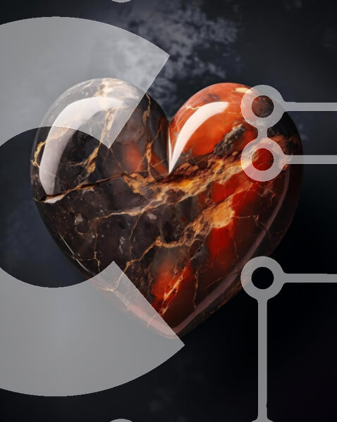 Heart-Shaped Marble Sculpture in Black and Red Color stock photo ...