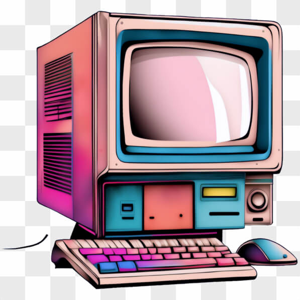 Download Vintage Computer from the 1980s or Early 1990s with Colorful ...