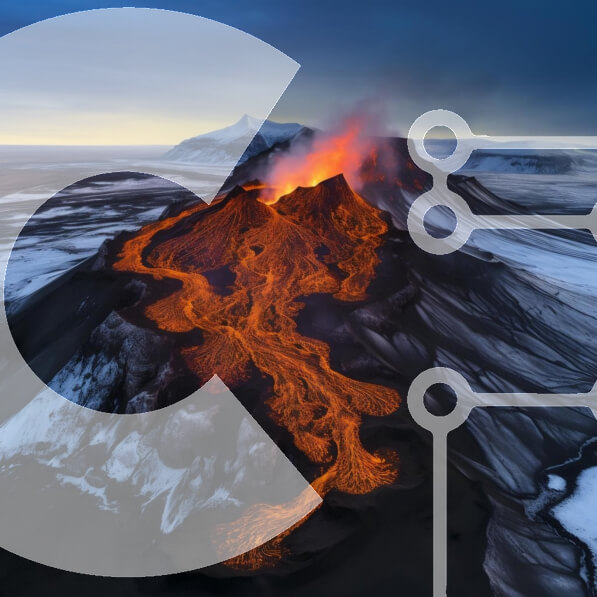Aerial View of Volcanic Mountain in Iceland with Lava Flow stock photo ...