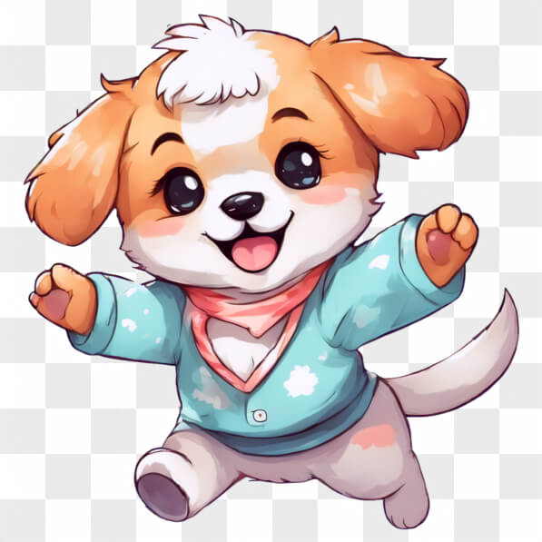 Download Kawaii Cartoon Dog Running with Arms Up Kawaii Online ...