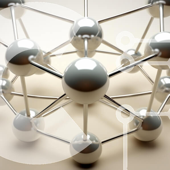 3D Model of an Object with Silver Balls stock photo | Creative Fabrica