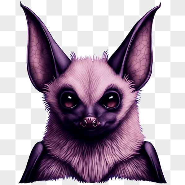 Download Purple Bat with Large Ears and Big Eyes PNGs Online - Creative ...