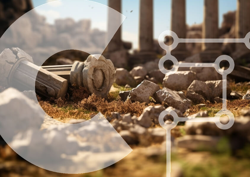 Historical Remnants: Pile of Rubble and Pillars stock photo | Creative ...