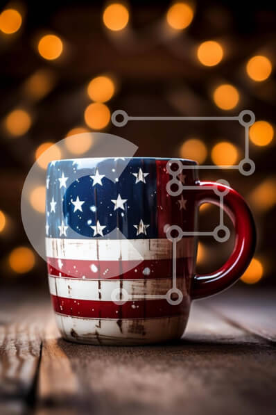 Download Patriotic Coffee Mug with American Flag Design Stockphotos ...