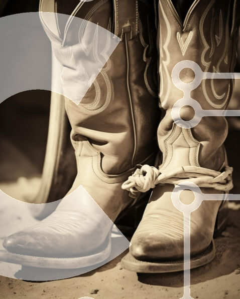 Cowboy Boots Tied with String stock photo | Creative Fabrica