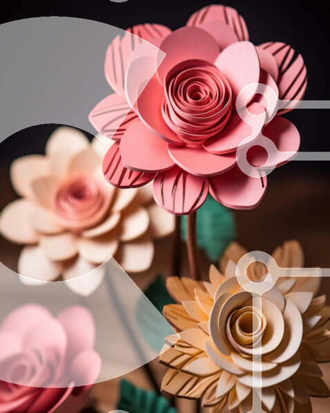 Artistic Paper Flowers Bouquet on Wooden Table stock photo | Creative ...