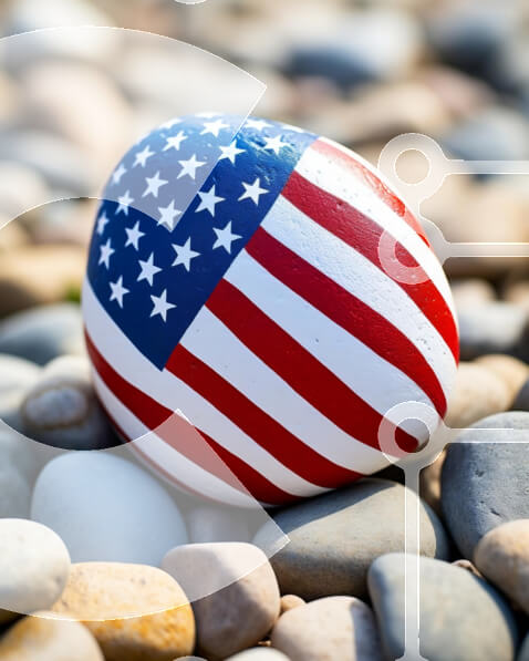 Rock with American Flag Design | Patriotic Celebrations stock photo ...
