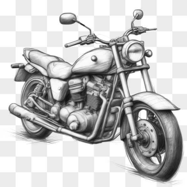 Download Black and White Motorcycle Drawing Sketches Online - Creative ...