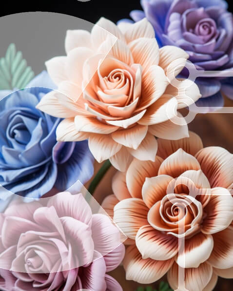 Colorful Artificial Flowers Arrangement stock photo | Creative Fabrica
