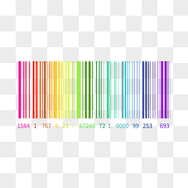Download Colorful Barcode for Global Expense Tracking PNGs Online - Creative Fabrica