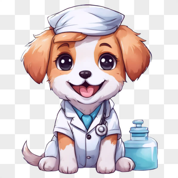 Descarga Perro de Dibujos Animados Kawaii en Bata de Doctor con ...
