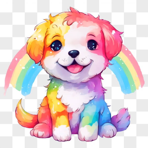 Download Kawaii Rainbow Dog Artwork Kawaii Online - Creative Fabrica