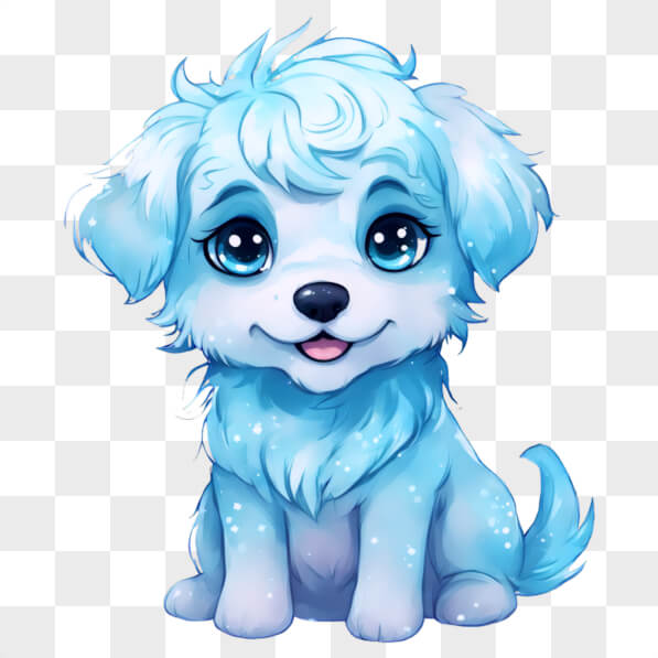 Baixe Cachorro Azul Kawaii com Pelagem Branca em Fundo Preto Kawaii ...