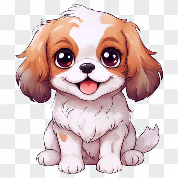 Download Kawaii Dog Sitting and Smiling Kawaii Online - Creative Fabrica
