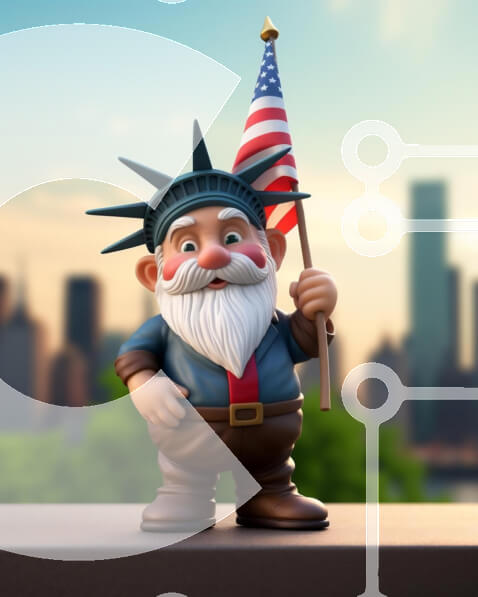 Statue of Liberty Figurine with American Flag stock photo | Creative ...